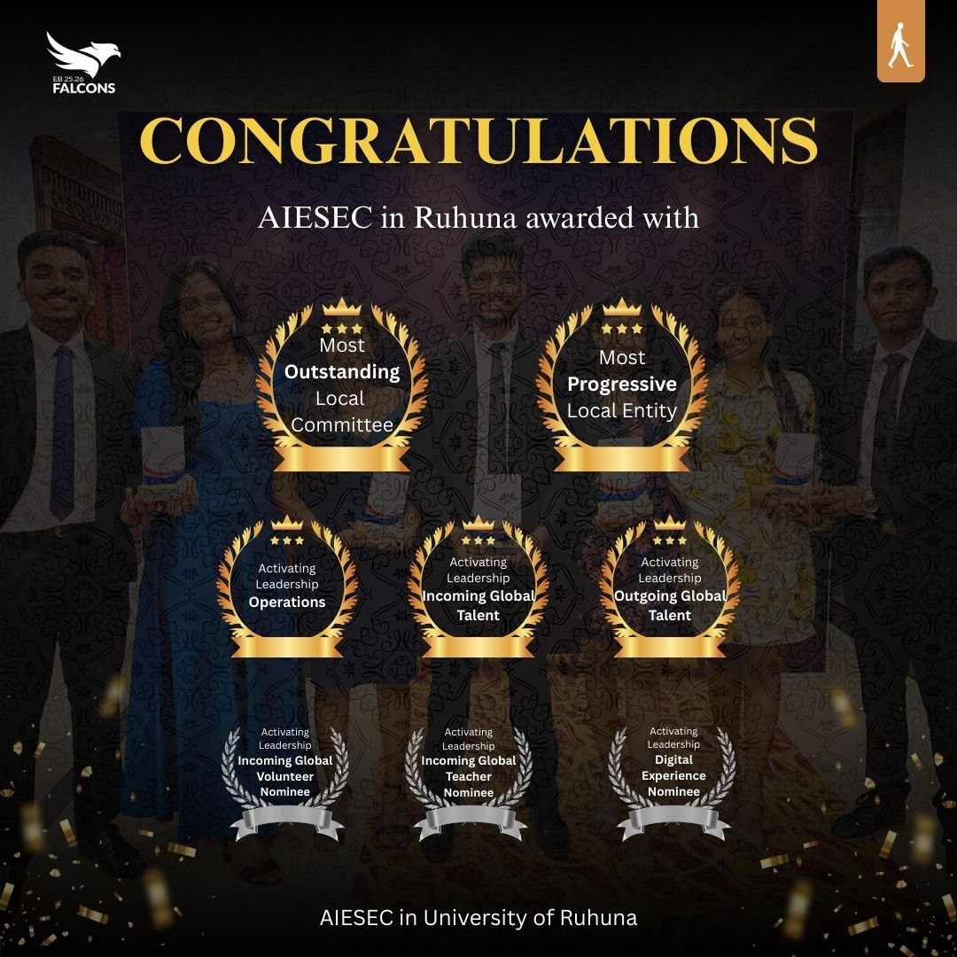 AIESEC in Ruhuna was titled 'The Most Outstanding Local Committee' and ...